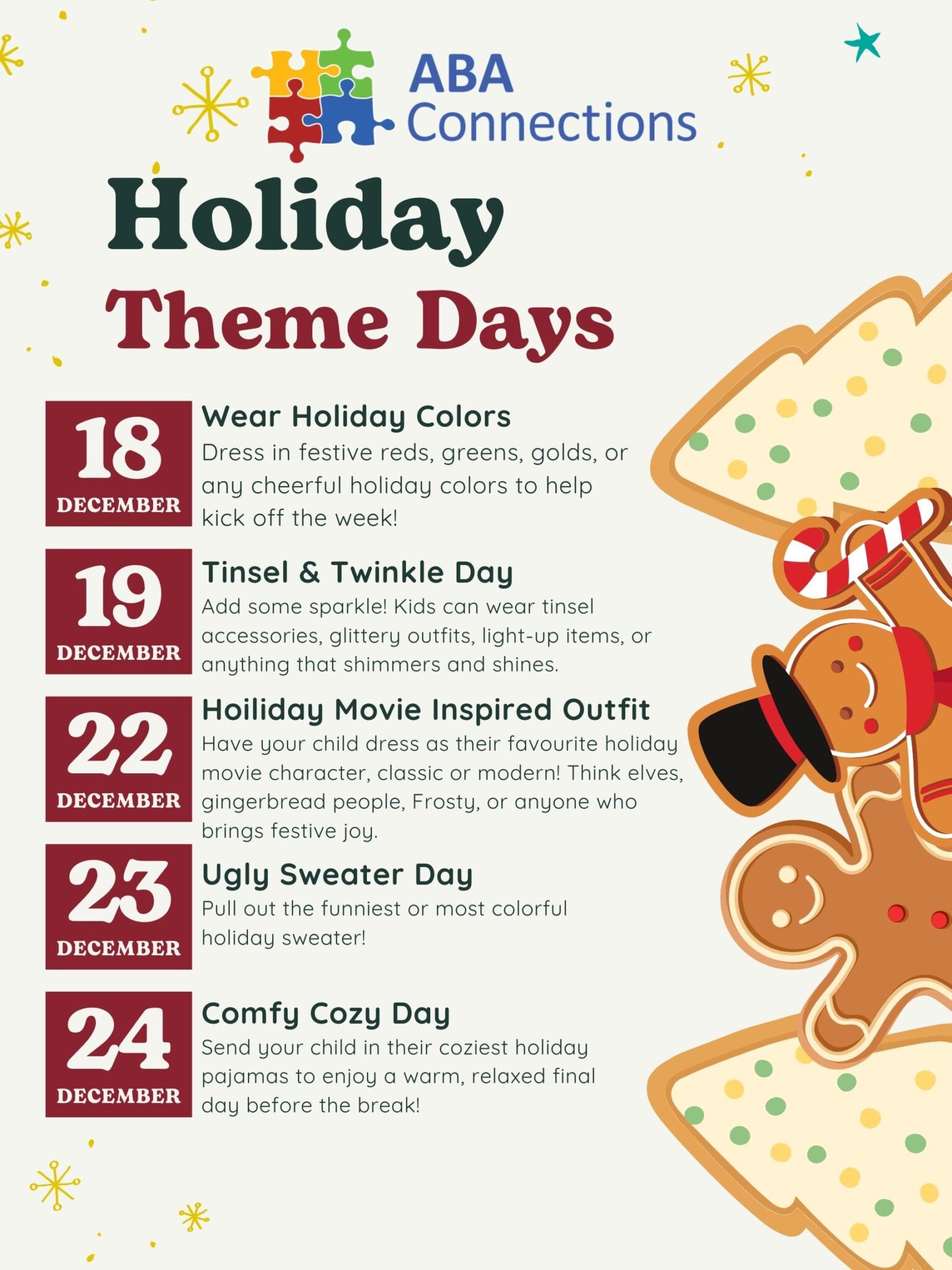 Holiday Theme Days at ABA Connections - ABA Connections